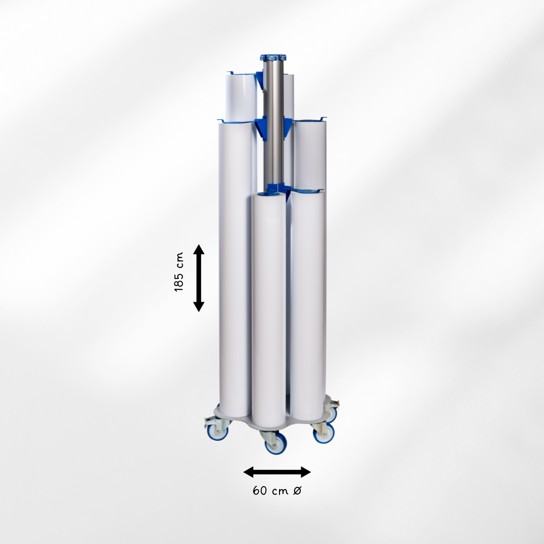 Stock & Roll - Transport trolley for 6 or 12 rolls